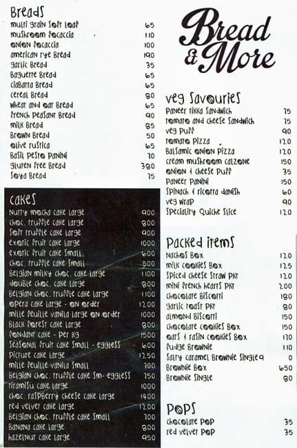 Bread & More Menu, Menu for Bread & More, Vasant Vihar, New Delhi - Zomato