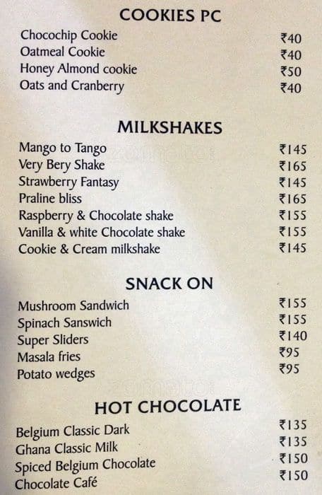 Menu at Smoor, Bengaluru, 64