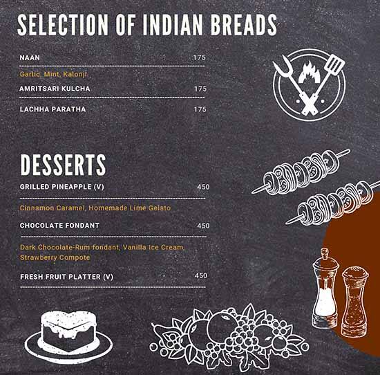 Menu at Bengaluru Marriott Hotel Whitefield, Bengaluru