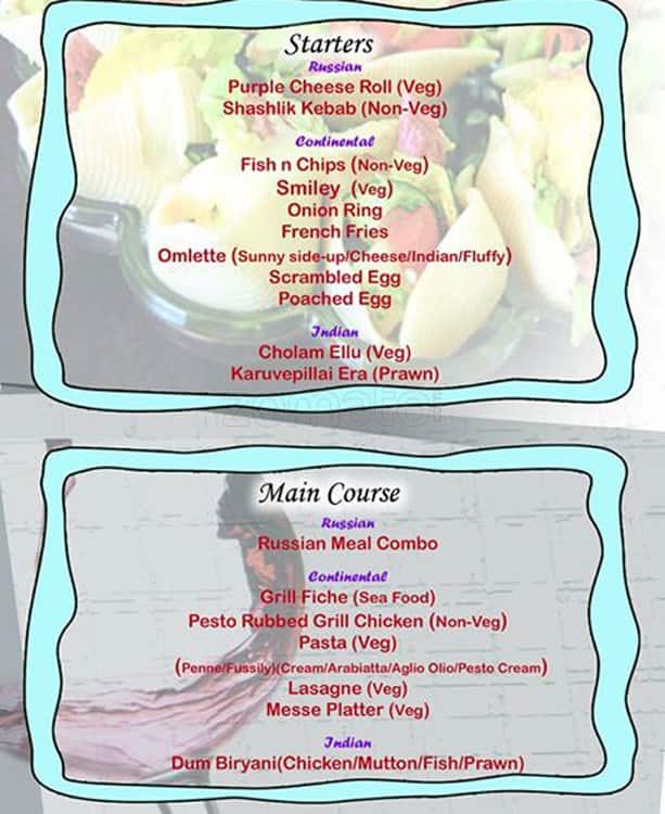 Menu at Unwind Resto Cafe, Chennai, 74 The Ircc Cafe Kasturi Rangan Road