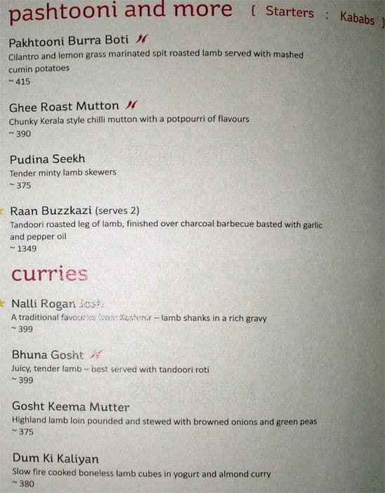 Menu at The Yellow Chilli, Lucknow, 4th Floor