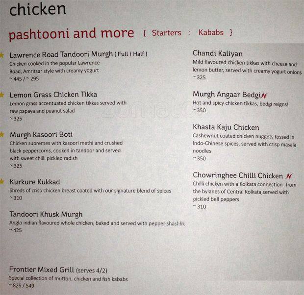 Menu at The Yellow Chilli, Lucknow, 4th Floor