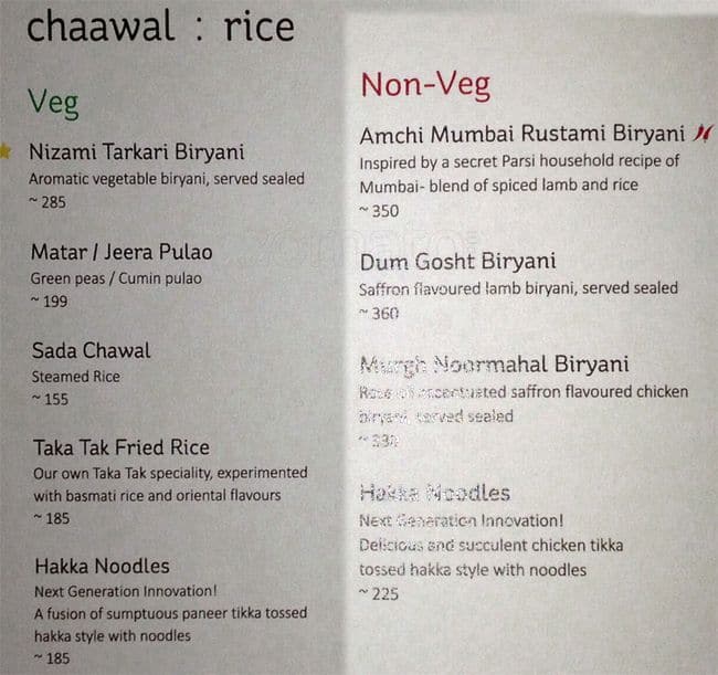 Menu at The Yellow Chilli, Lucknow, 4th Floor