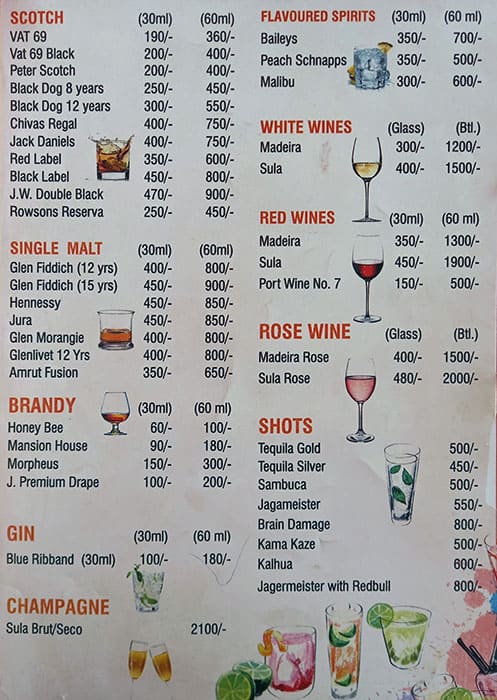 Menu at Baga Resto Bar, Baga, HQ42+MP7