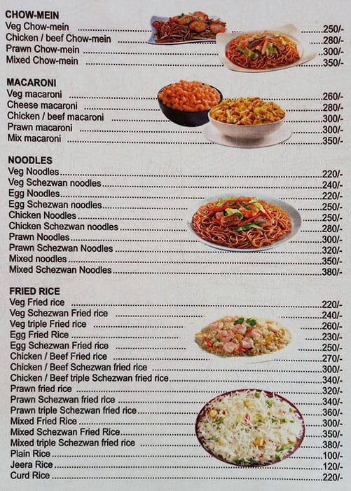 Menu at Baga Resto Bar, Baga, HQ42+MP7