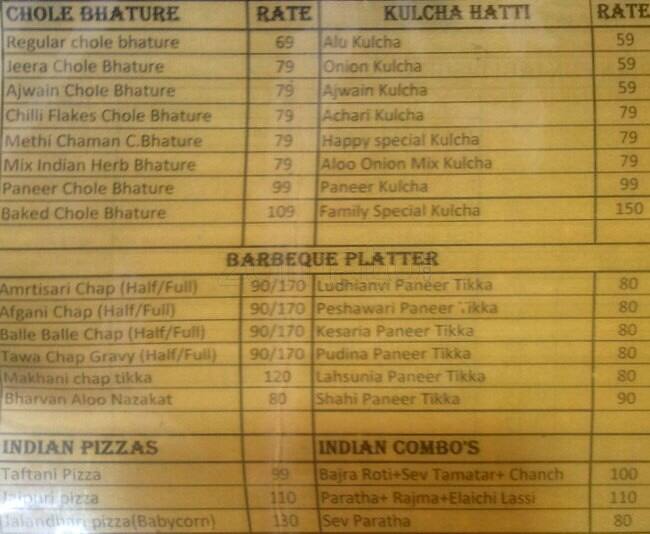 Menu at Happy Singh's Food Xxpress, Indore, Fourth Floor