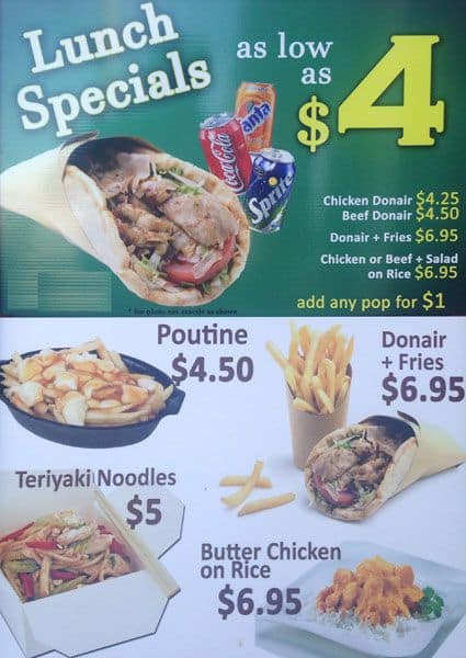 Menu at Quick Bite restaurant, New Westminster, 941 12th St