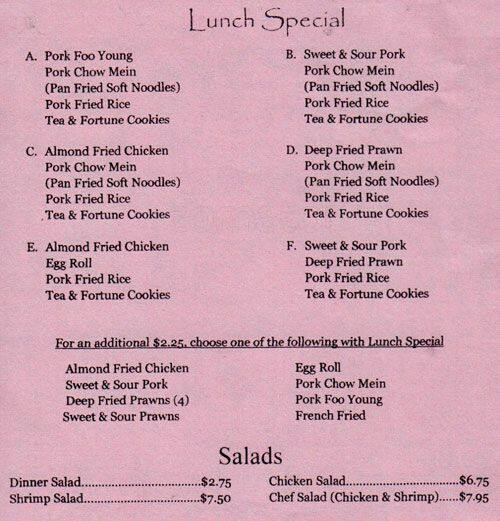 Menu at Milton Wok restaurant, Milton, Milton Way #4A