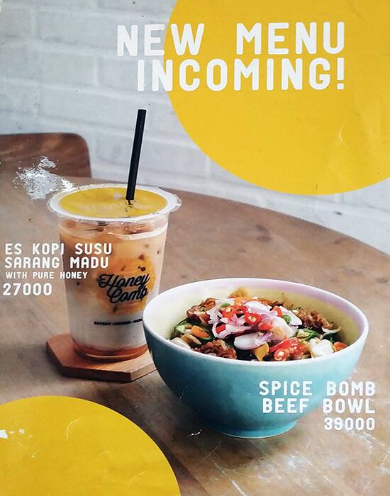Menu at Honeycomb desserts, Bekasi Regency