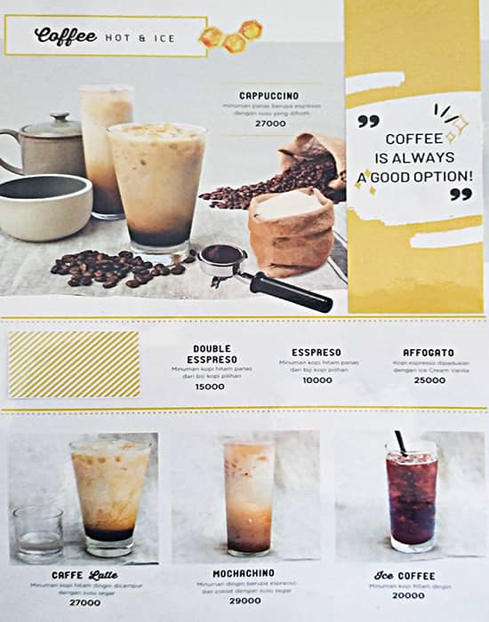 Menu at Honeycomb desserts, Bekasi Regency