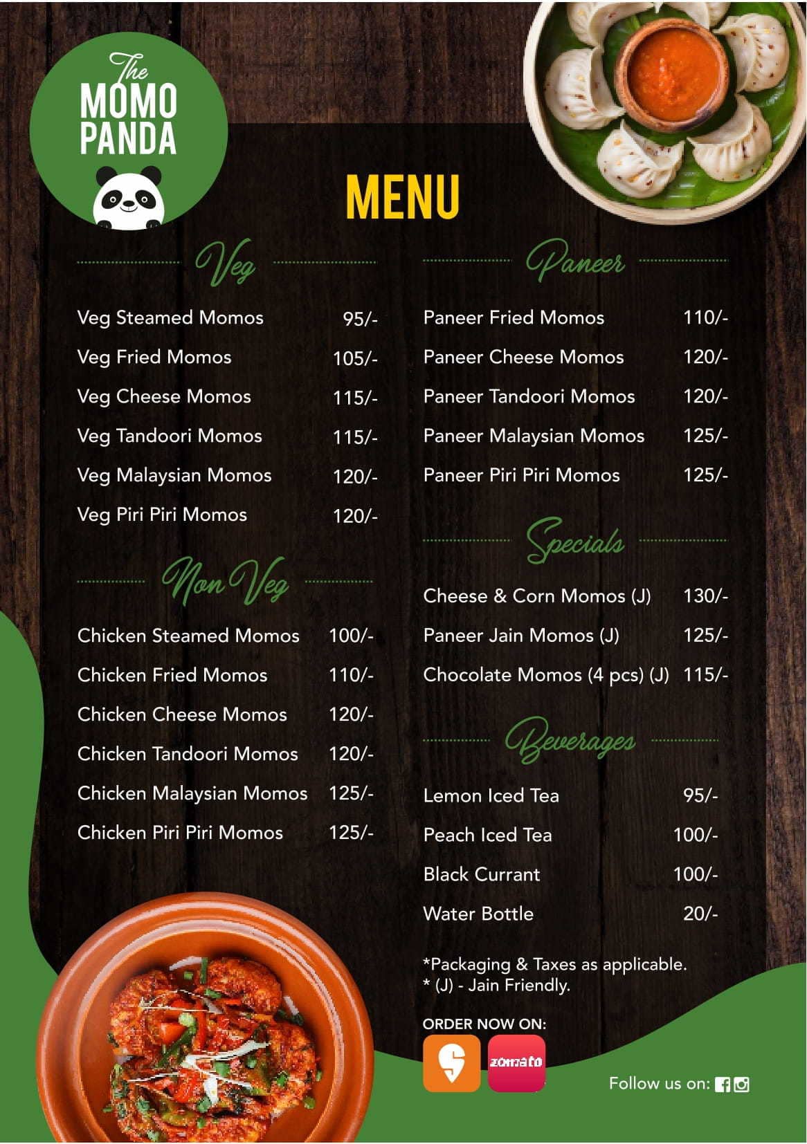 Menu of The Momo Panda, Panch Pakhadi, Thane West, Thane
