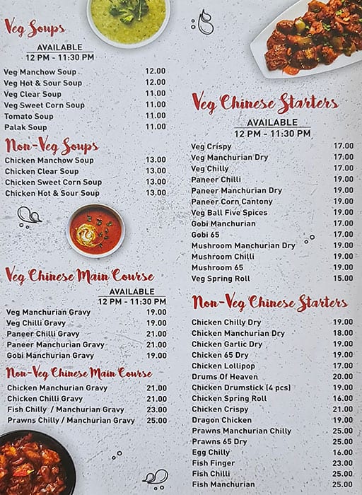 Menu at Bombay Bites restaurant, Dubai, Ground Floor