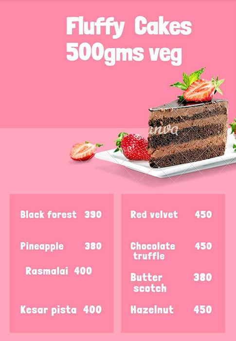 Menu of Fluffy Cakes, Wakad, Pune