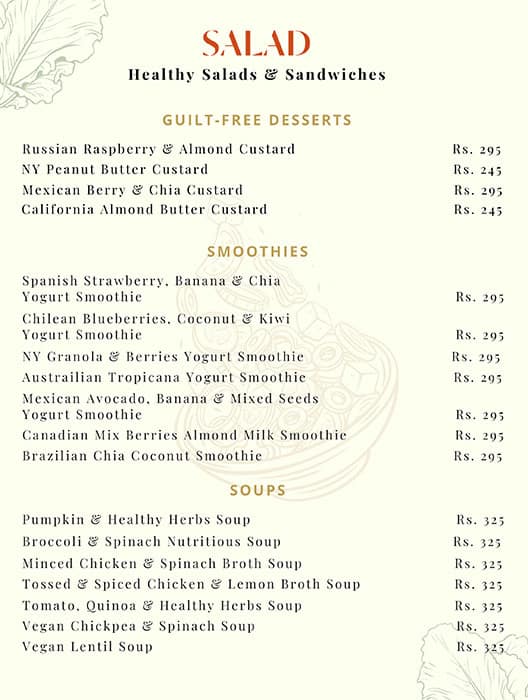 Menu of Nomad Salad - Healthy Salads & Sandwiches, Kondapur, Hyderabad