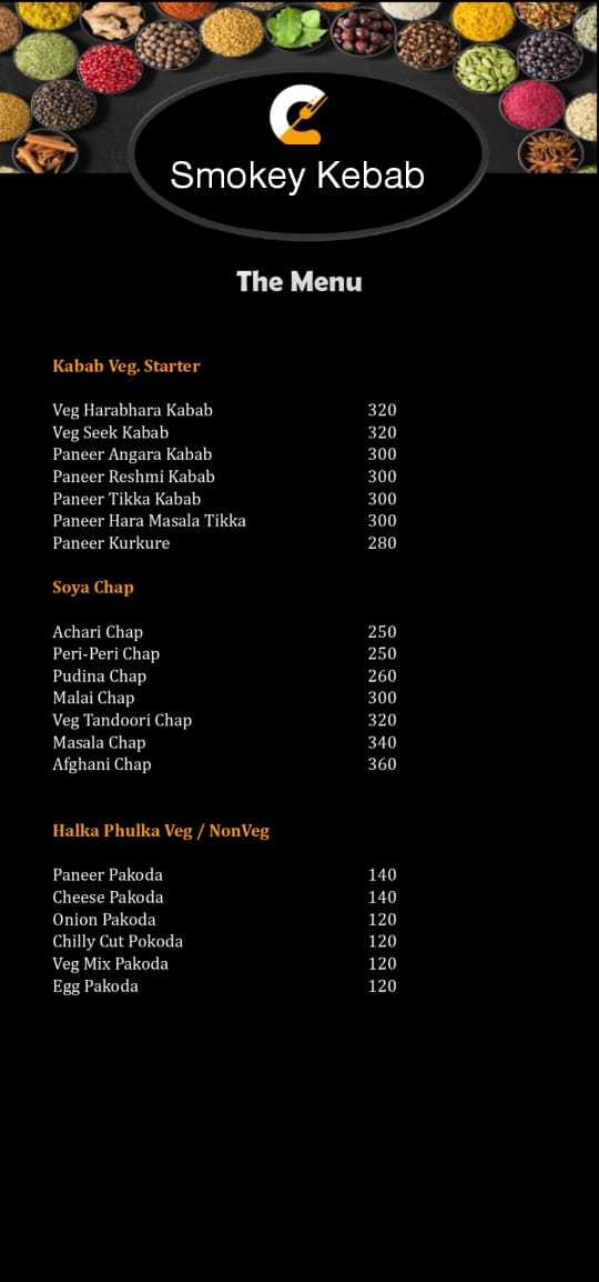 Menu of Smokey Kebab, Wakad, Pune