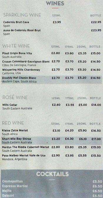 Menu at Restaurant & Bar - Ibis London Docklands, London