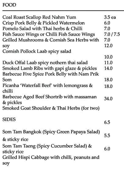 Smoking Goat Menu, Menu de Smoking Goat, Covent Garden, London - Zomato UK