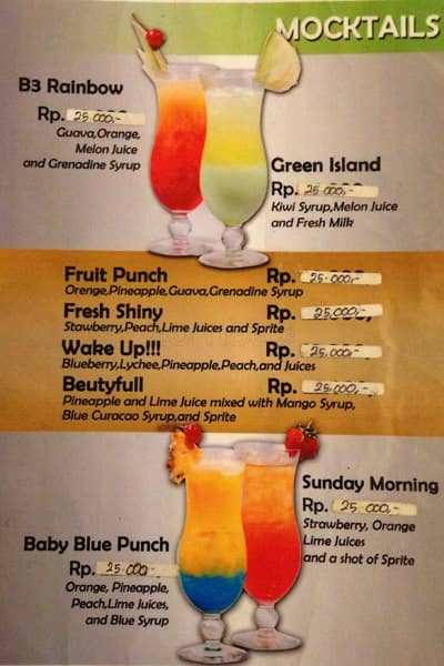 Menu at Rainbow Kitchen cafe, Jakarta, Jl. Kelapa Gading Boulevard