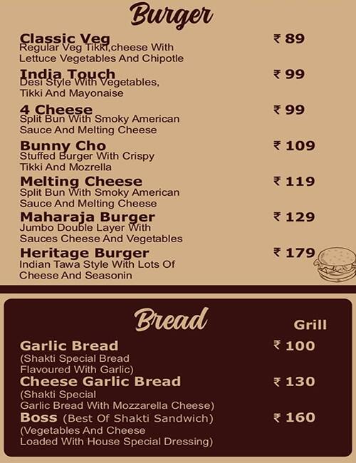 Menu at Shakti The Sandwich Shop, Ahmedabad, 101-Frist Floor