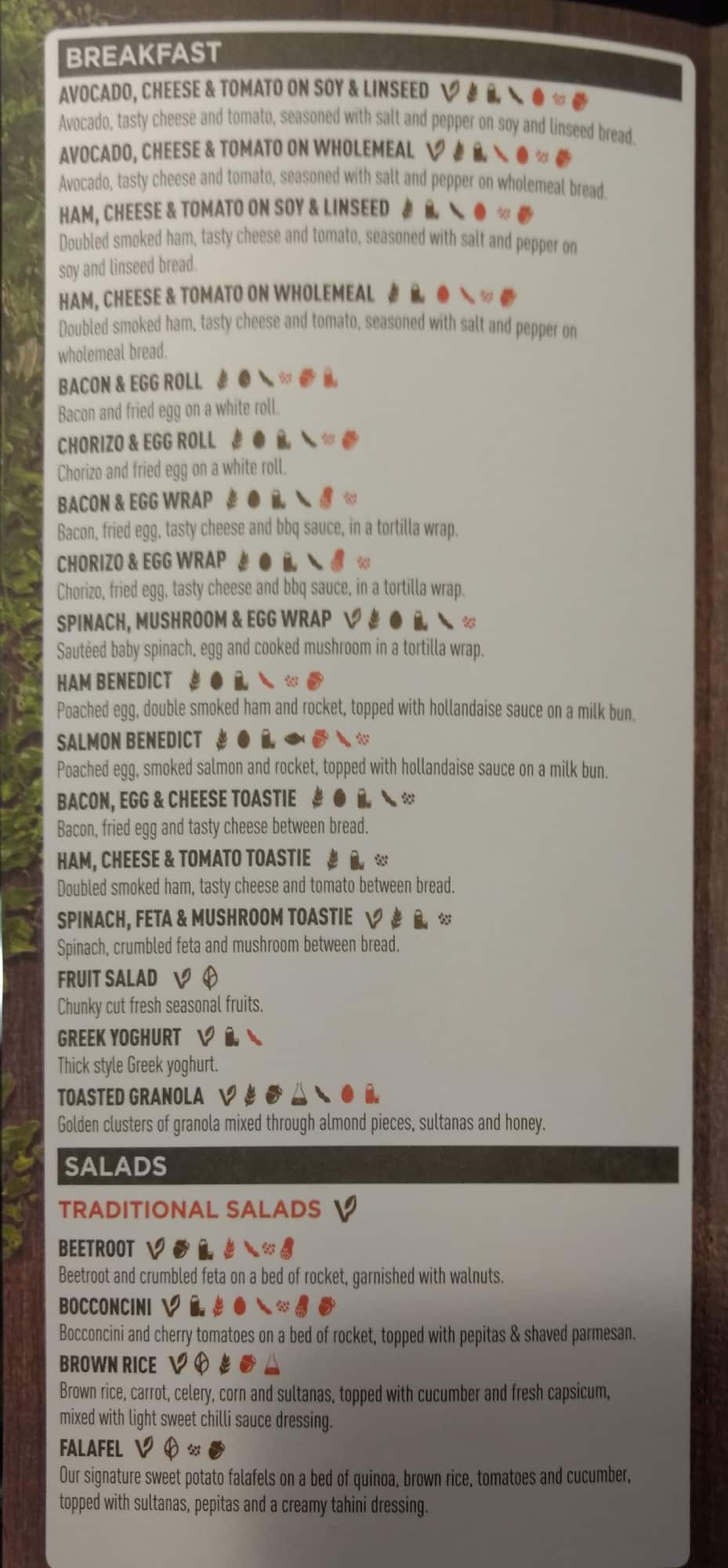 Menu at Soul Origin fast food, Sydney, Pavilion on George 580 George St