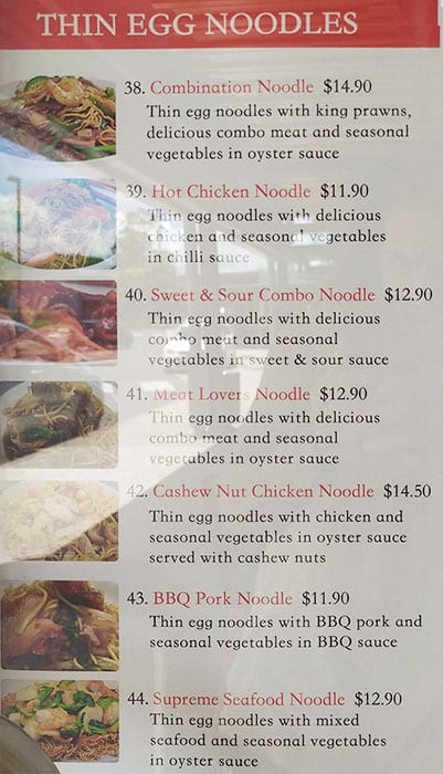 Menu at Noodle & Rice Goodna fast food, Goodna