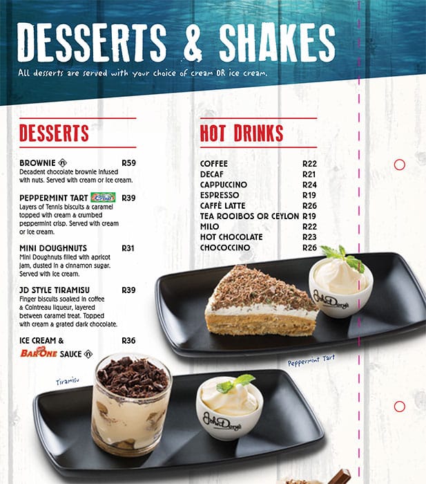 Menu at John Dory's Hartbeespoort Dam restaurant, Hartbeespoort ...