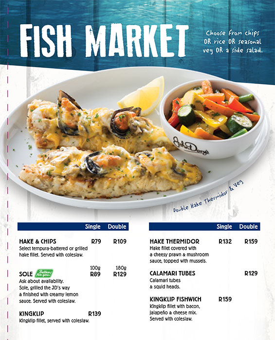 Menu at John Dory's Hartbeespoort Dam restaurant, Hartbeespoort ...