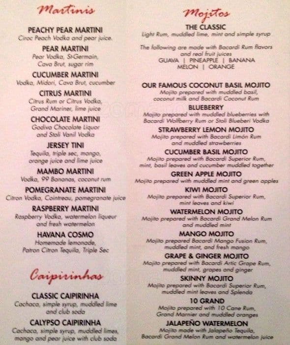 Menu at Coco Loco Hoboken pub & bar, Hoboken