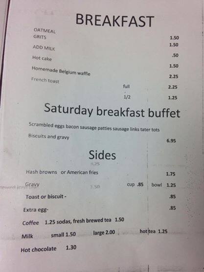 Menu at Old 41 Diner restaurant, Sullivan