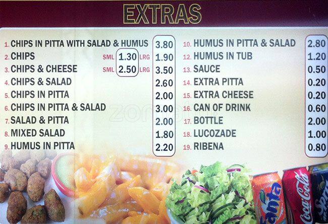 Menu at Best Grill restaurant, London, 34 Goldhawk Rd