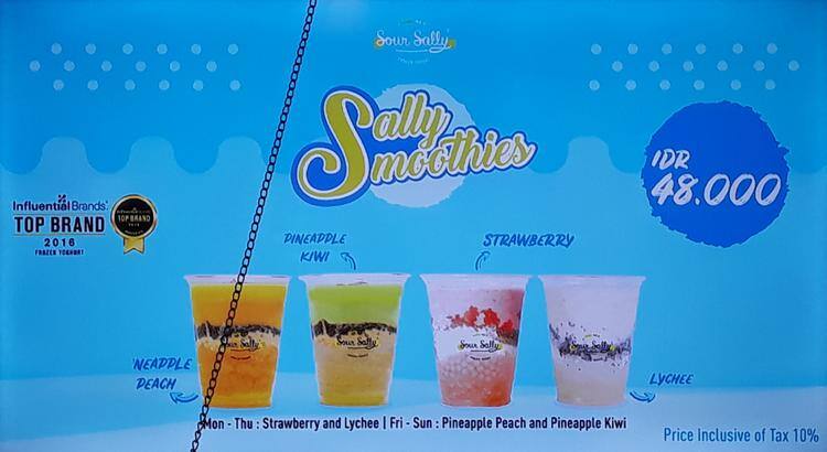 Menu at Sour Sally, Bandung, Istana Plaza
