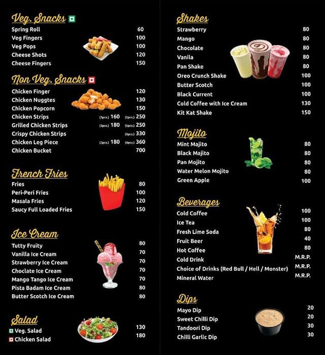 Menu at Shadow restaurant & cafe, Sarai Khas