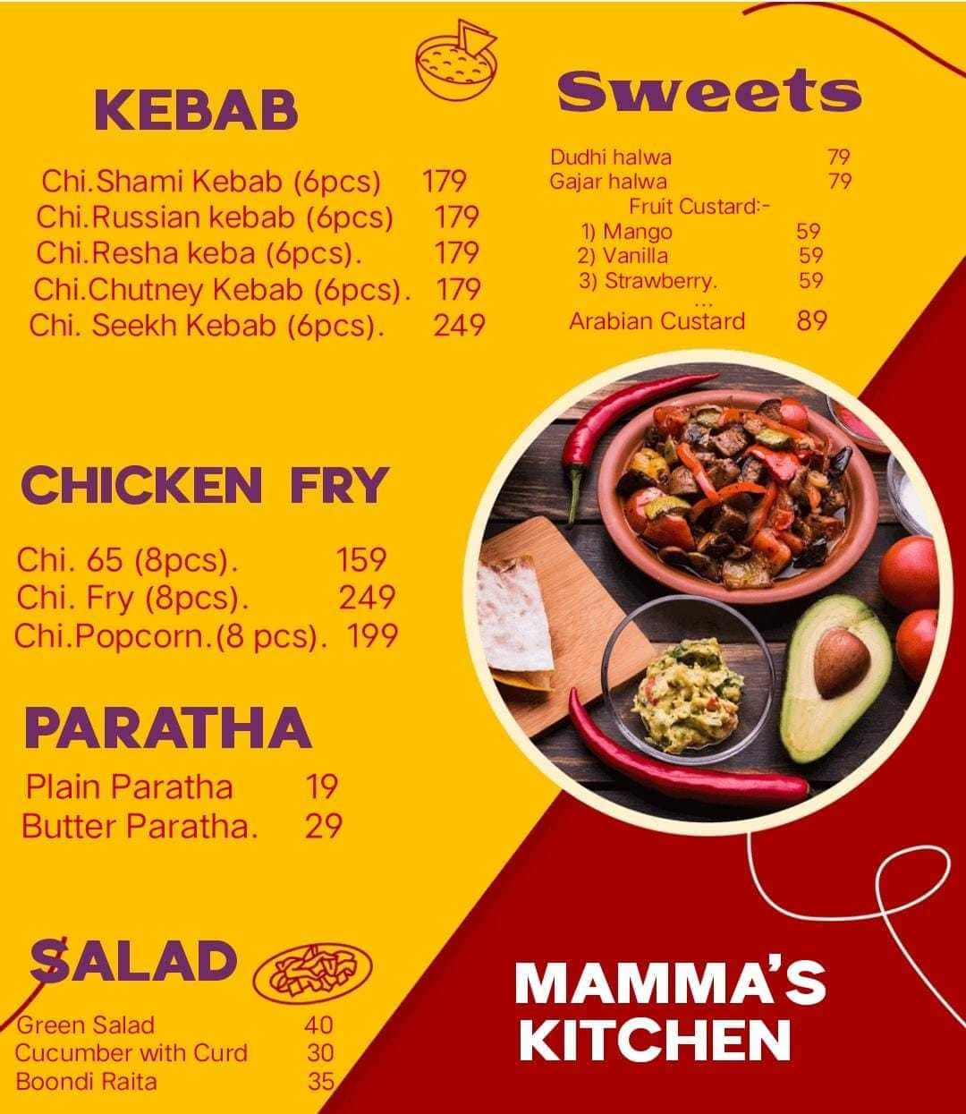 Menu of Mammas Kitchen, Swargate, Pune