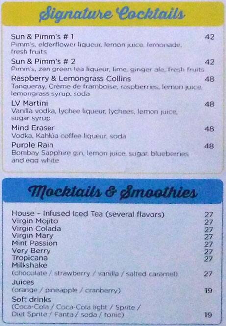 Menu at Sun& restaurant, Dubai
