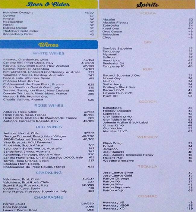 Menu at Sun& restaurant, Dubai