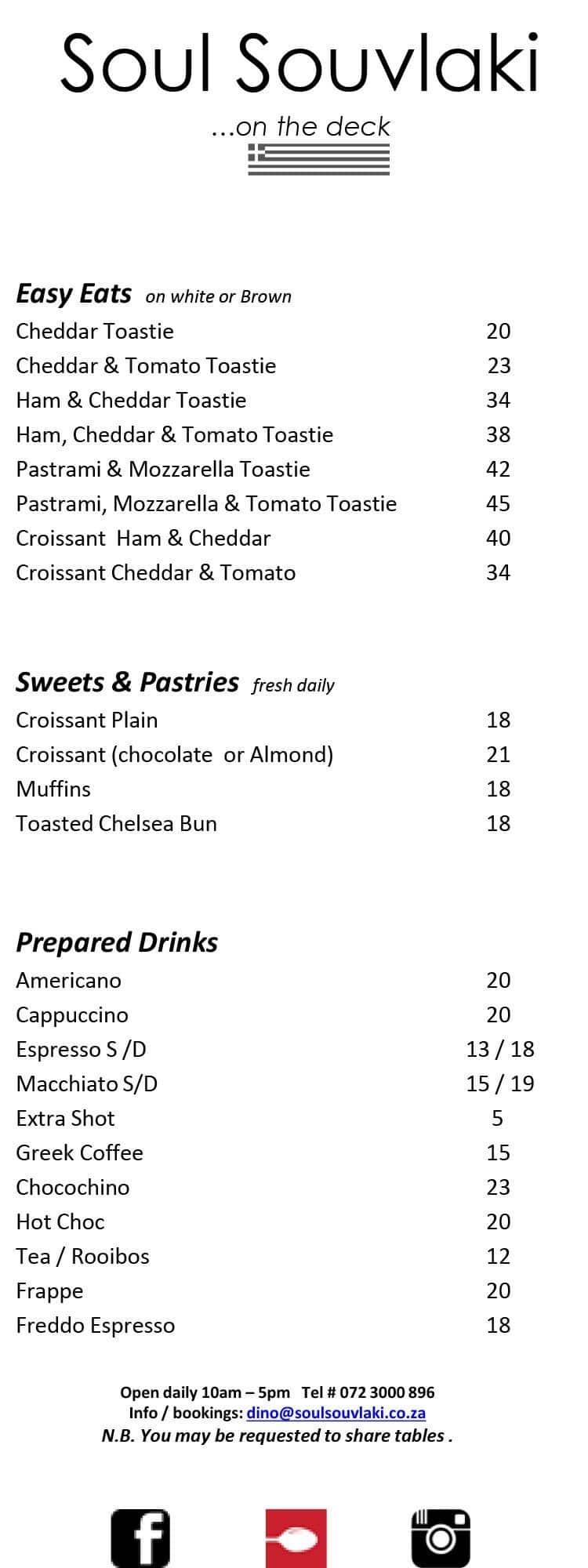 Menu au Soul Souvlaki Maboneng Precinct restaurant, Johannesburg, 18 ...