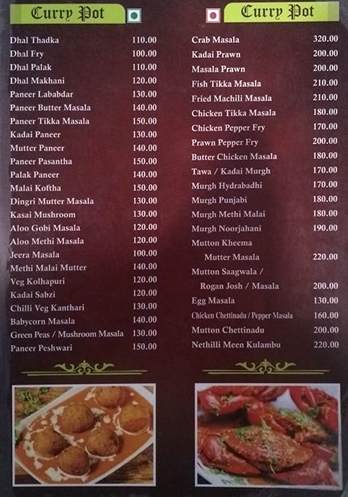 Menu at Taar Kana Kebab & Tandoor, Chennai, 23
