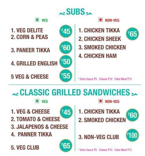 Menu at CK's Bakery Chrompet, Chennai