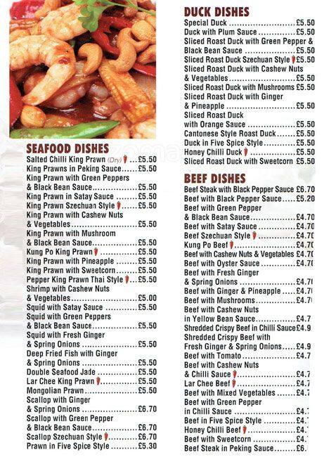 Menu at Mr Lin fast food, Edinburgh