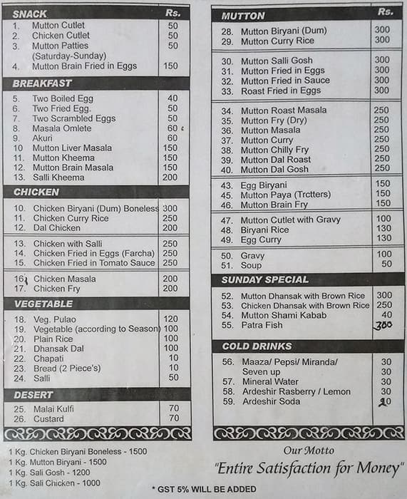 Dorabjee & Sons Menu, Menu for Dorabjee & Sons, Camp Area, Pune - Zomato