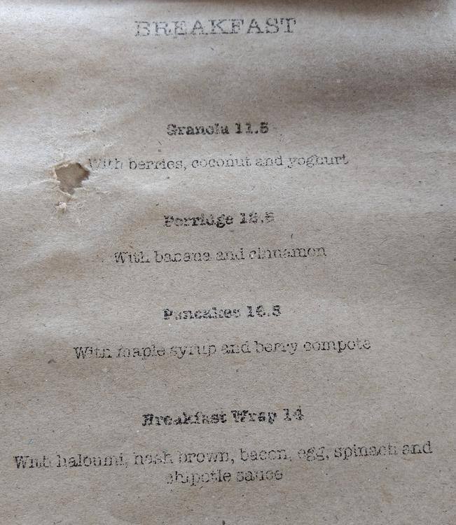 Menu at Bonds Corner Cafe, Northbridge