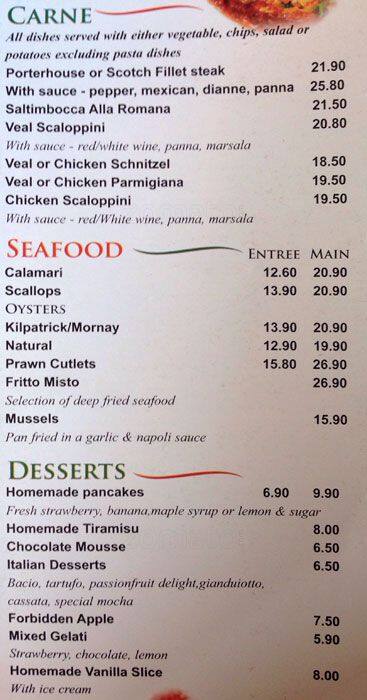 Menu at Moonee Ponds Pizza pizzeria, Moonee Ponds