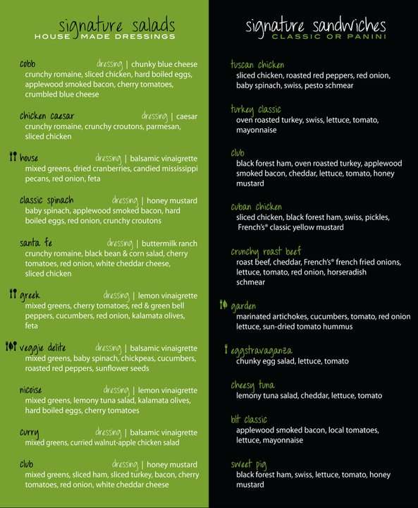 Menu at Cheffie's Cafe, Memphis, 483 High Point Terrace