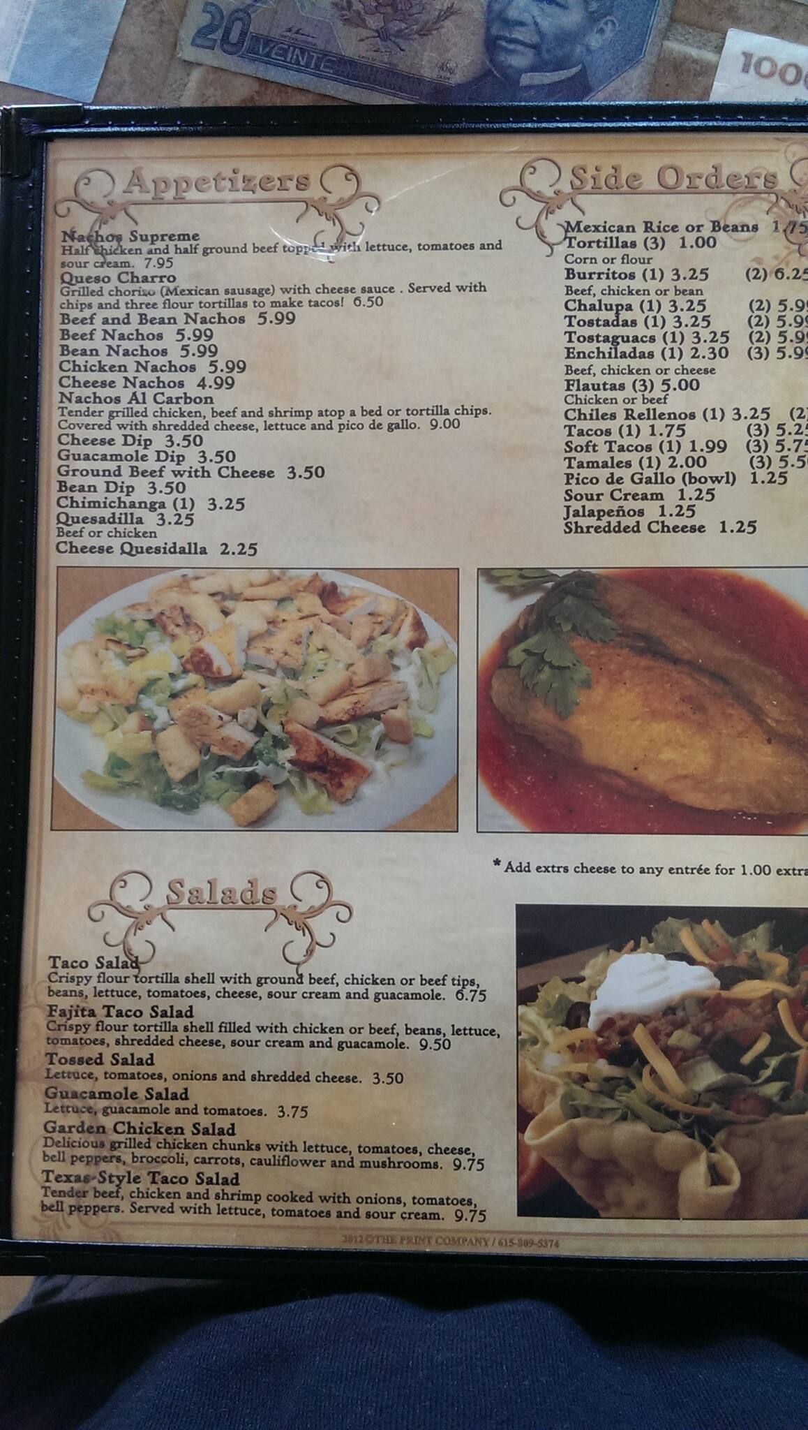 Menu at El Portal Restaurant, Covington, US-190 BUS