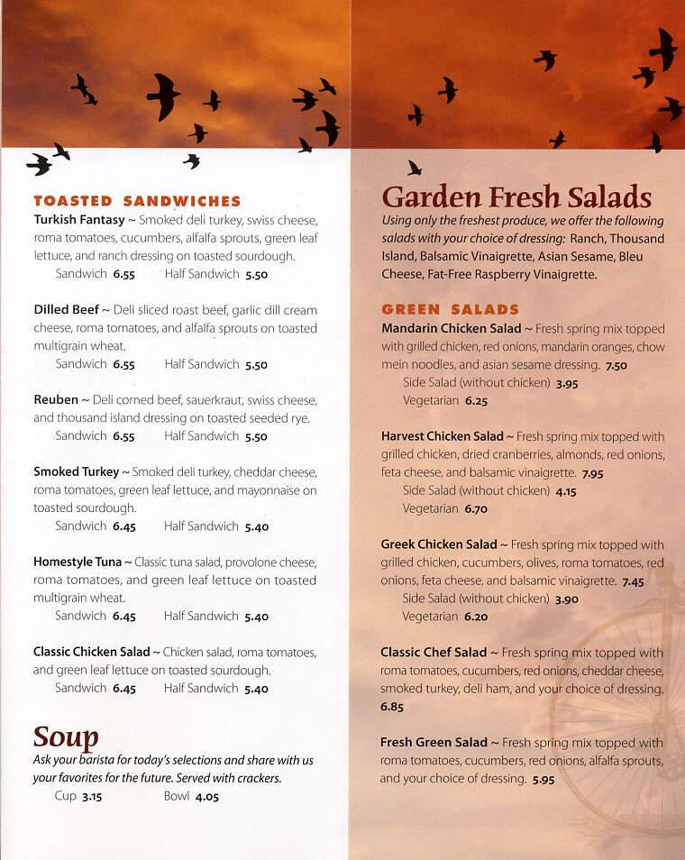 Menu at Blackbird pub & bar, Topeka