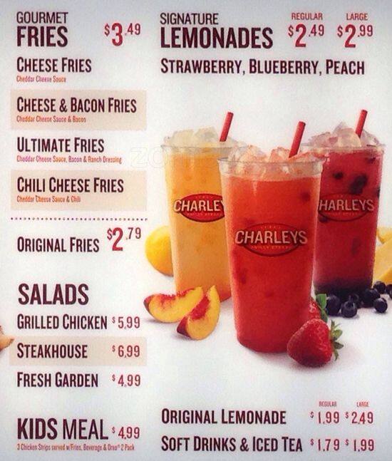 Menu at Charley's Grilled Subs, Lynnwood