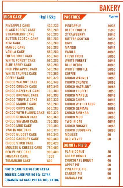 Bakers Best Menu, Menu for Bakers Best, Knowledge Park, Greater Noida ...