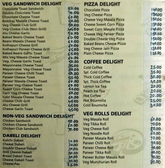 Cafe Delight Menu, Menu for Cafe Delight, Kothrud, Pune - Zomato