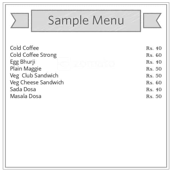 Menu of Cafe Durga, Pashan, Pune