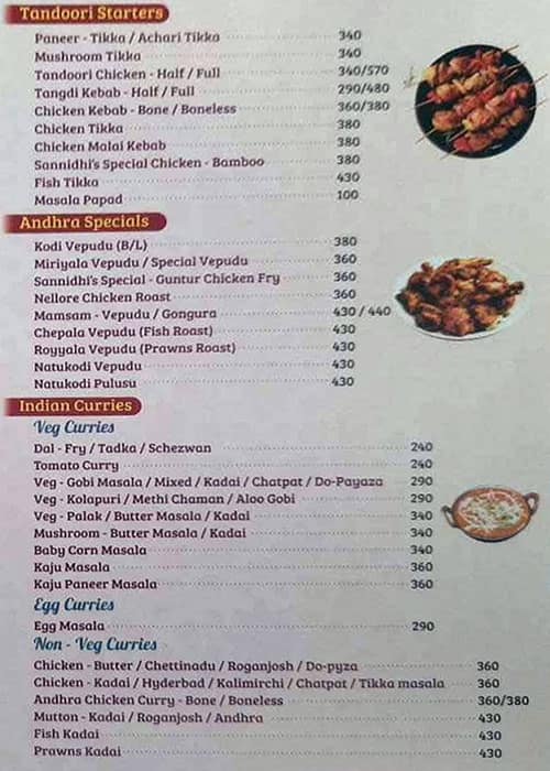 Menu at HOTEL SANNIDHI, Vijayawada